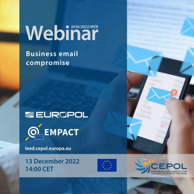 Webinar 3036/2022: Business email compromise | CEPOL