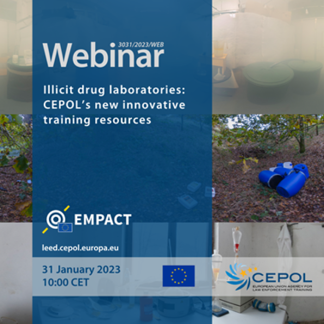 Webinar 3031/2023/WEB: Illicit drug laboratories - CEPOL’s new innovative training resources | CEPOL