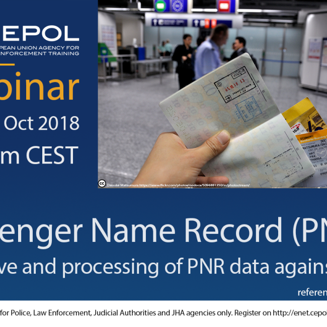 Webinar 91/2018 Passenger Name Record (PNR) Directive and processing of ...